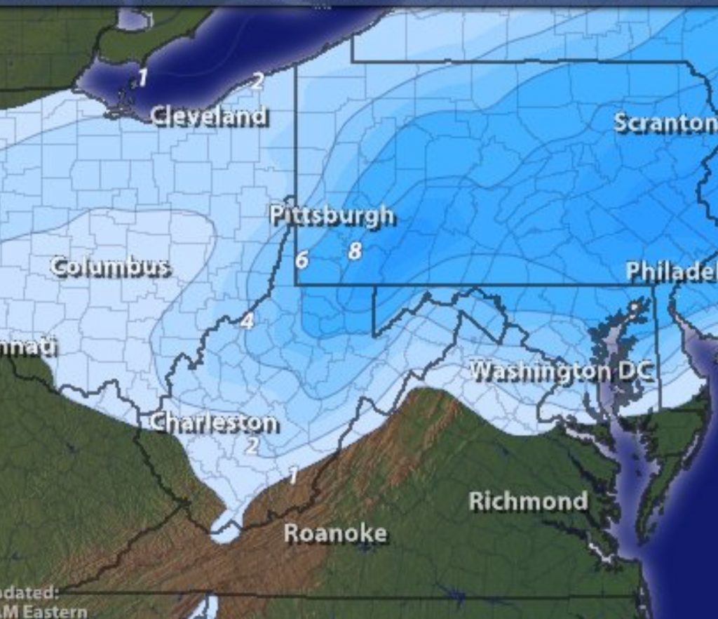 Forecast Analysis for Feb. 8-9 snowstorm – Pittsburgh Snow Day